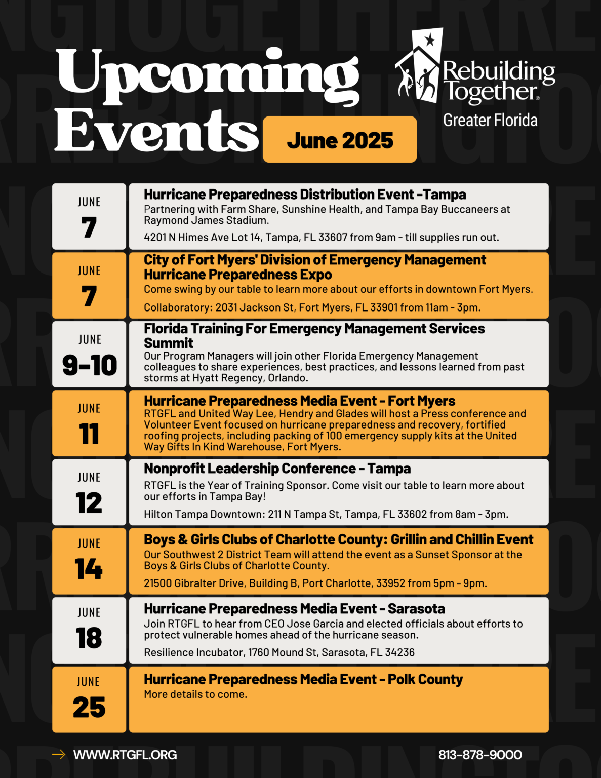 RTGFL Upcoming Events June 2025 – rtgfl.org